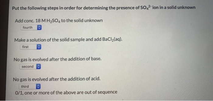 Solved Put the following steps in order for determining the | Chegg.com