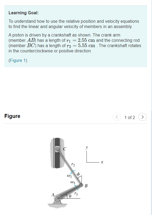 Solved Part D - Rotational Speed of the Crankshaft The | Chegg.com