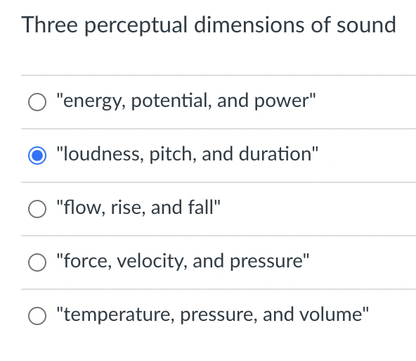 Solved Three perceptual dimensions of sound "energy, | Chegg.com
