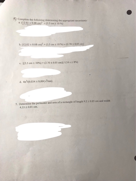 Solved (6) Complete the following determining the | Chegg.com