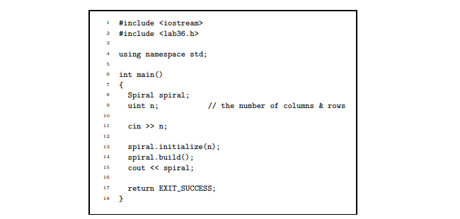 . spiral pattern Write and test a program that fills | Chegg.com