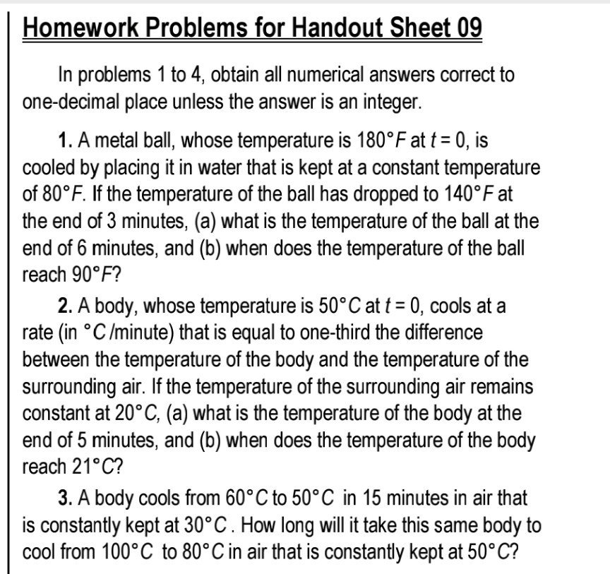 Solved Homework Problems for Handout Sheet 09 In problems 1 | Chegg.com