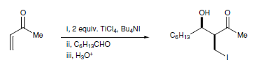 Solved OH Me C6H13 Me i, 2 equiv. TiCl4, BUNI ii, C8H13CHO | Chegg.com