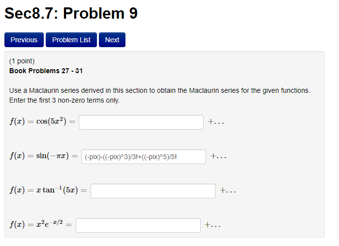 Solved Sec8.7: Problem 9 Previous Problem List Next (1 | Chegg.com