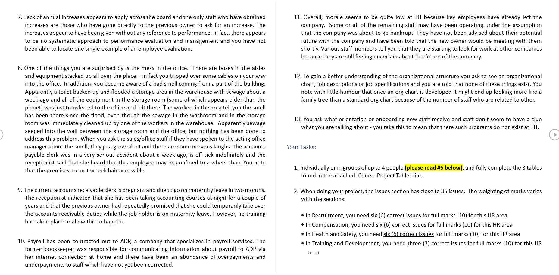 Course Project transition to new management. Maris | Chegg.com