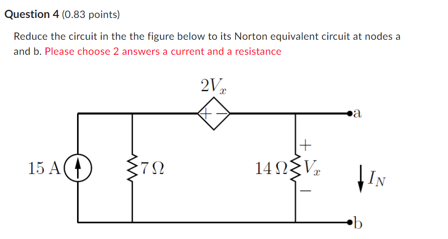 Solved Reduce the circuit in the the figure below to its | Chegg.com