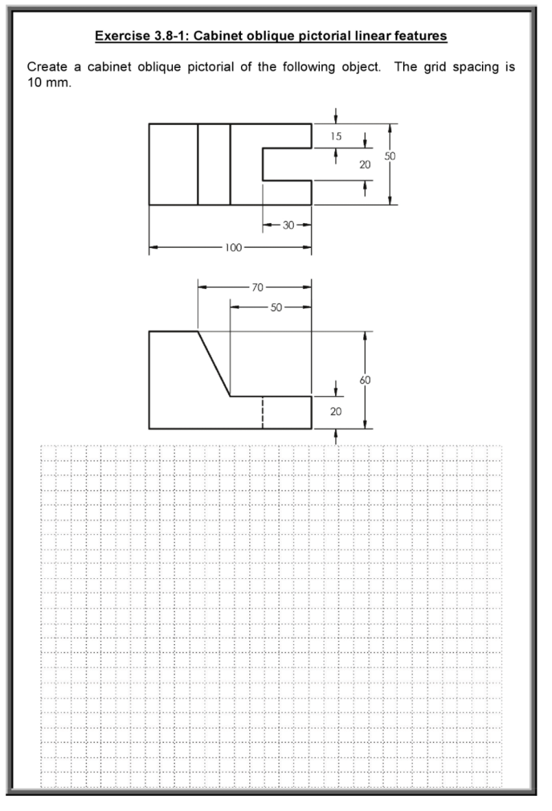 Solved Exercise 3.8-1: Cabinet oblique pictorial linear | Chegg.com