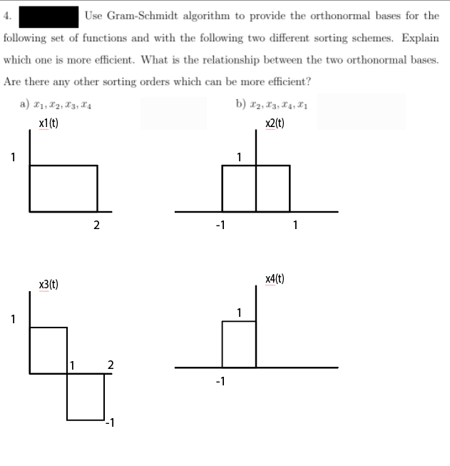 Solved Use Gram-Schmidt algorithm to ﻿provide the | Chegg.com