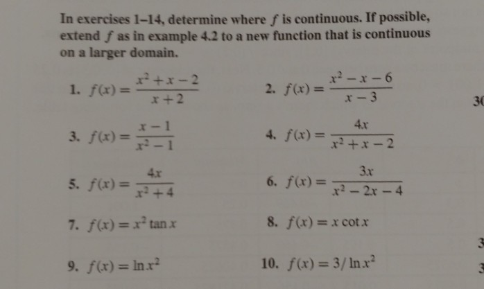 Solved In exercises 1-14, determine where f is continuous. | Chegg.com