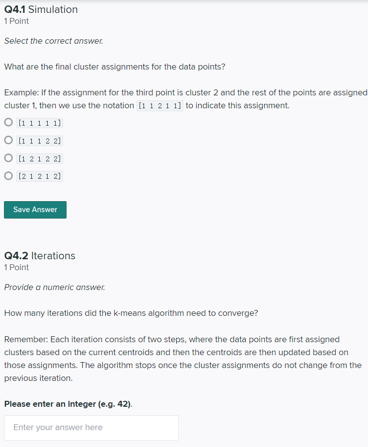 Solved Q4 Simulating k-means 3 Points Consider the following | Chegg.com