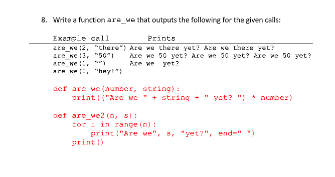 Solved HW: Writing Functions 1. Write a function space that | Chegg.com