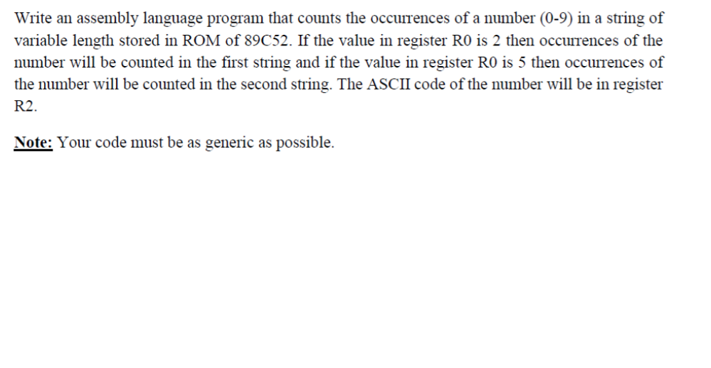 Solved Write an assembly language program that counts the | Chegg.com