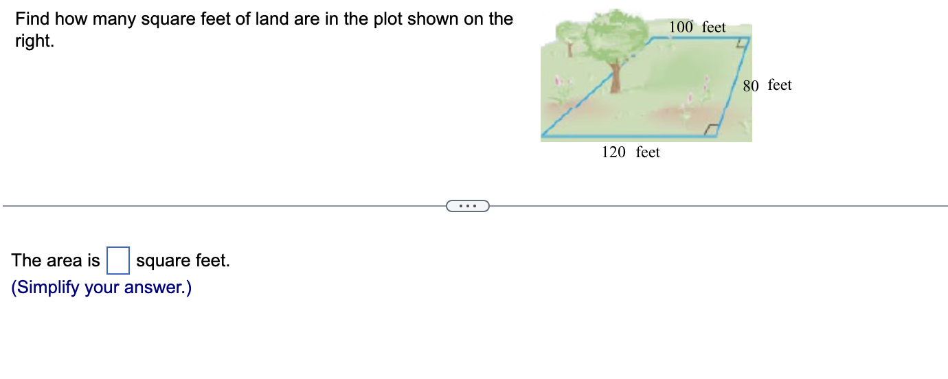 Solved Find how many square feet of land are in the plot | Chegg.com