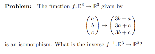 Solved Problem: The function f:R3→R3 given by | Chegg.com