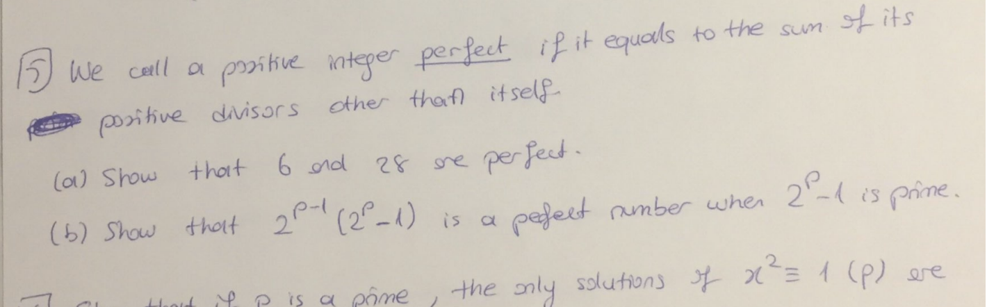 Solved o we call a positive integer perfect if it equals to | Chegg.com