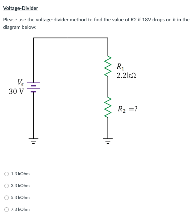 Solved Voltage-Divider Please use the voltage-divider method | Chegg.com