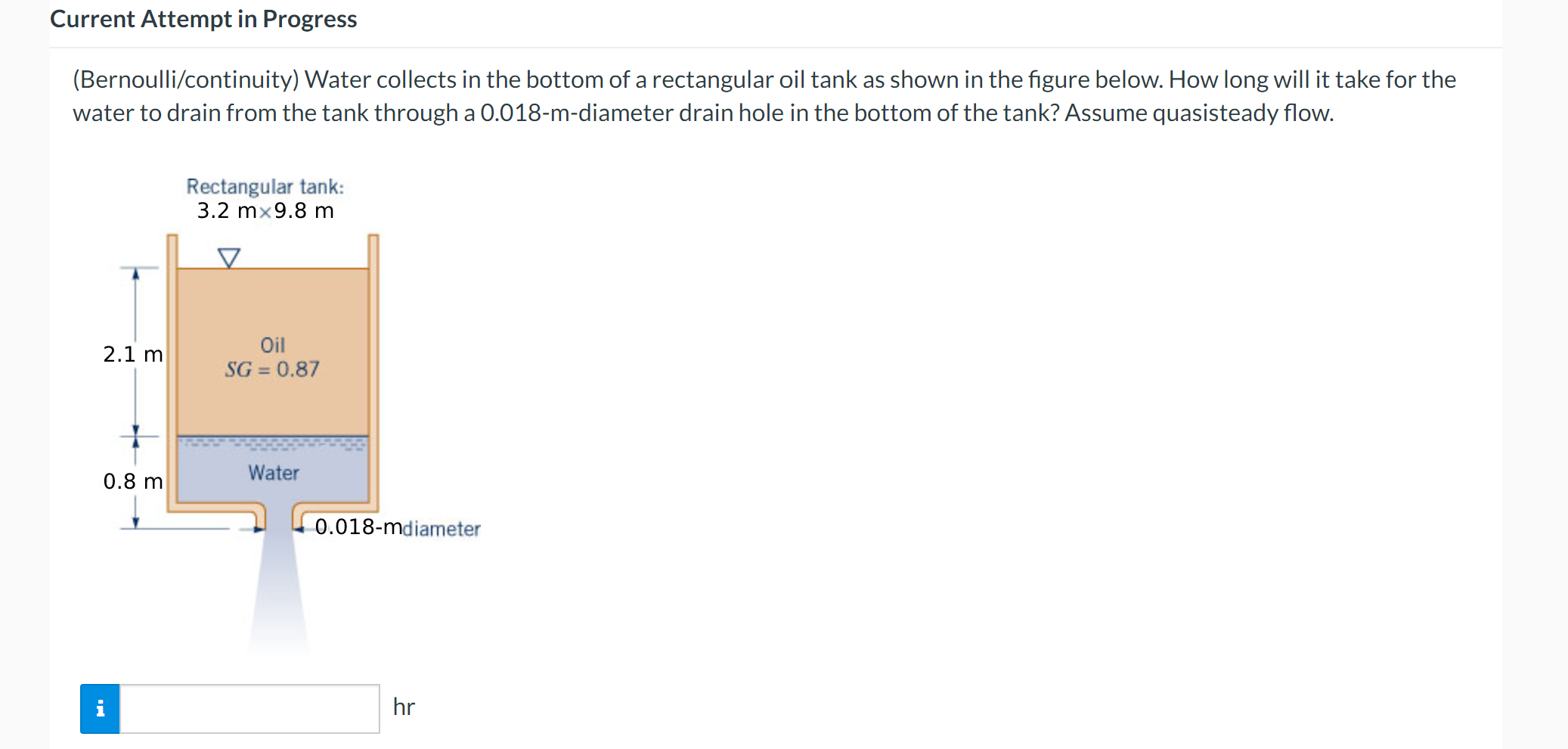 Solved (Bernoulli/continuity) Water collects in the bottom | Chegg.com