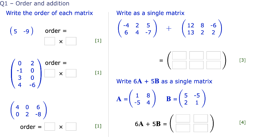 Solved Q1 - Order and addition Write the order of each | Chegg.com