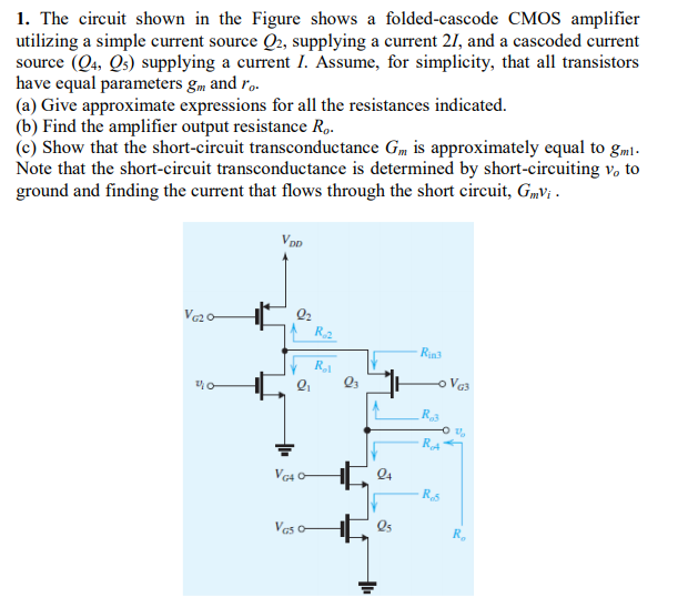 Solved 1. The circuit shown in the Figure shows a | Chegg.com