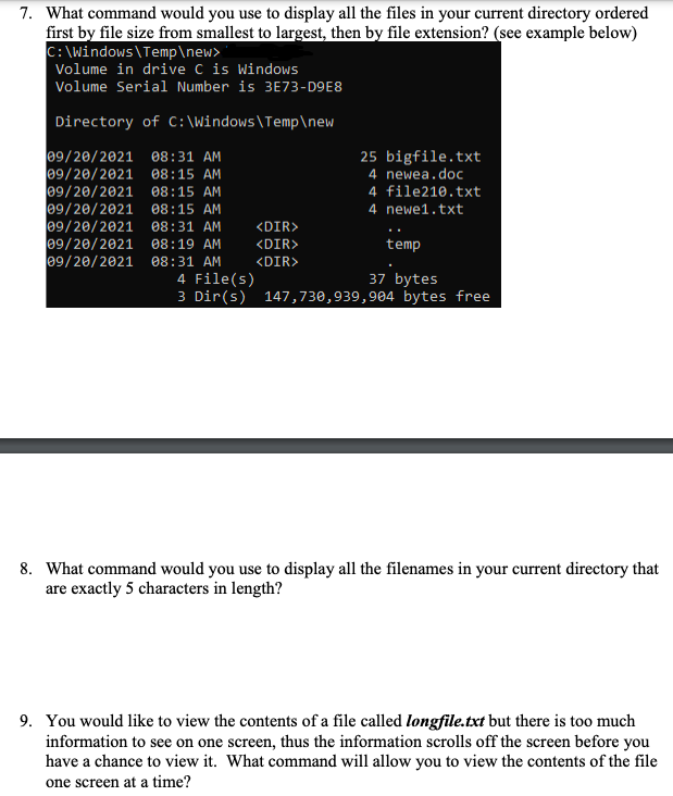Solved 7 What Command Would You Use To Display All The Chegg