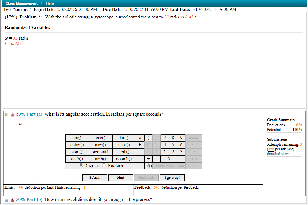 Solved Class Management | Help Hw7 "torque" Begin Date: | Chegg.com