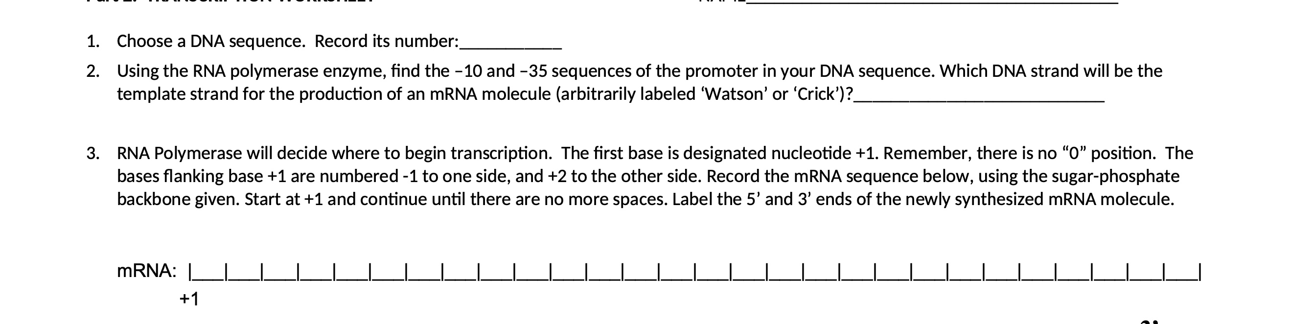 Solved DNA sequence ﻿﻿﻿Choose a DNA sequence. Record its | Chegg.com