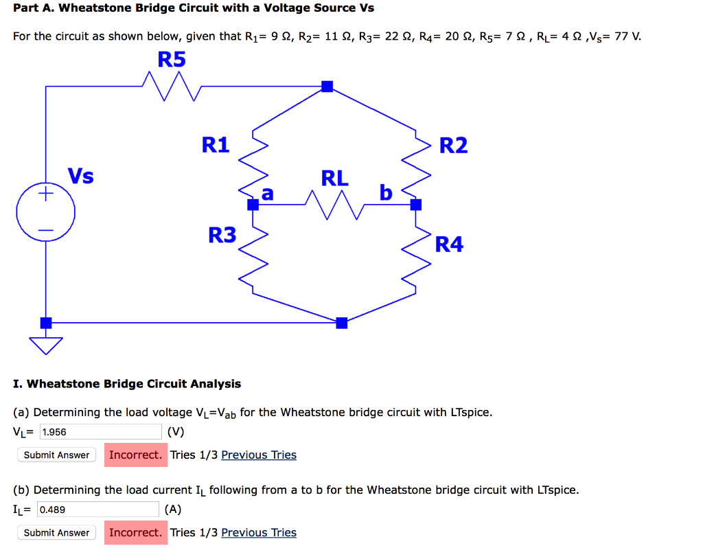 Solved Part A. Wheatstone Bridge Circuit with a Voltage | Chegg.com