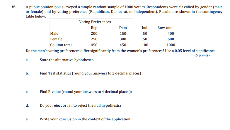Solved #3. A public opinion poll surveyed a simple random | Chegg.com