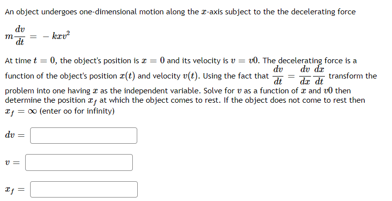 Solved An object undergoes one-dimensional motion along the | Chegg.com