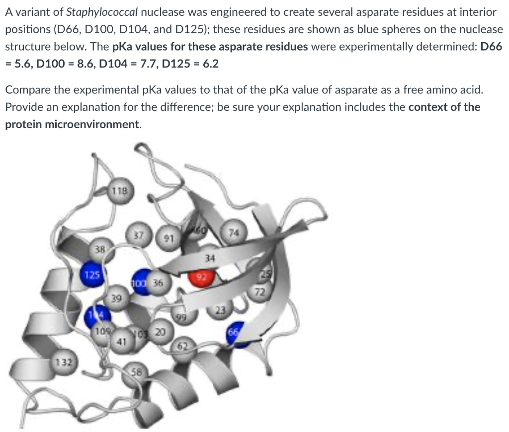 Solved A variant of Staphylococcal nuclease was engineered | Chegg.com