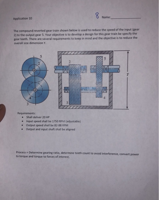 Solved Name Application 10 The compound reverted gear train | Chegg.com