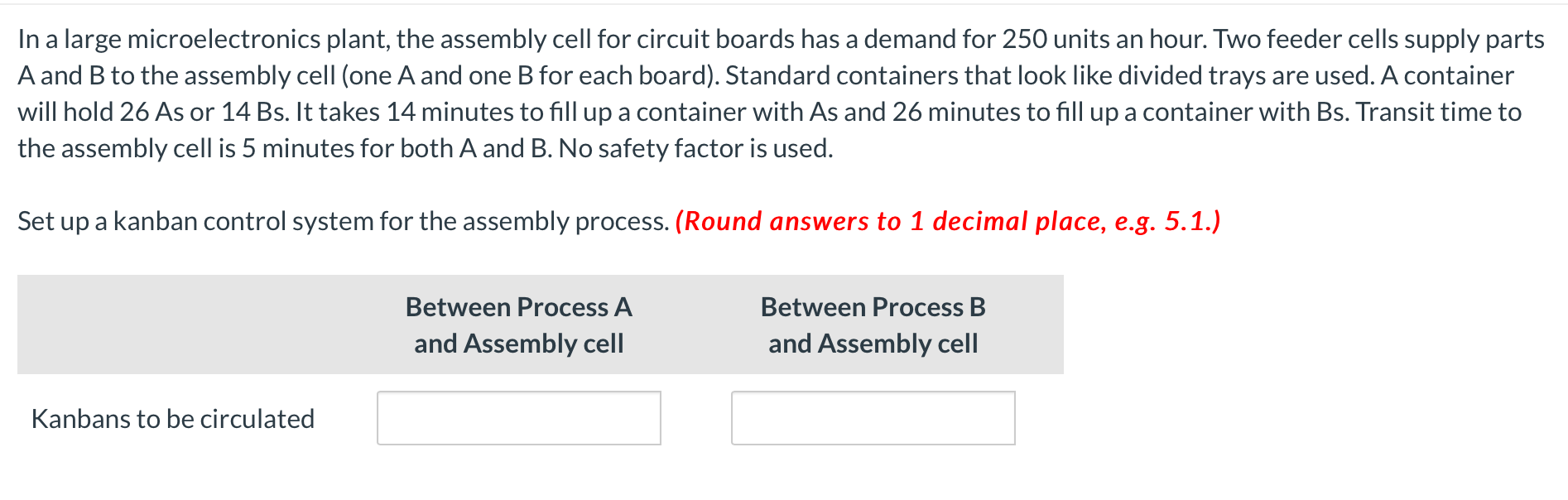 Solved In a large microelectronics plant, the assembly cell | Chegg.com