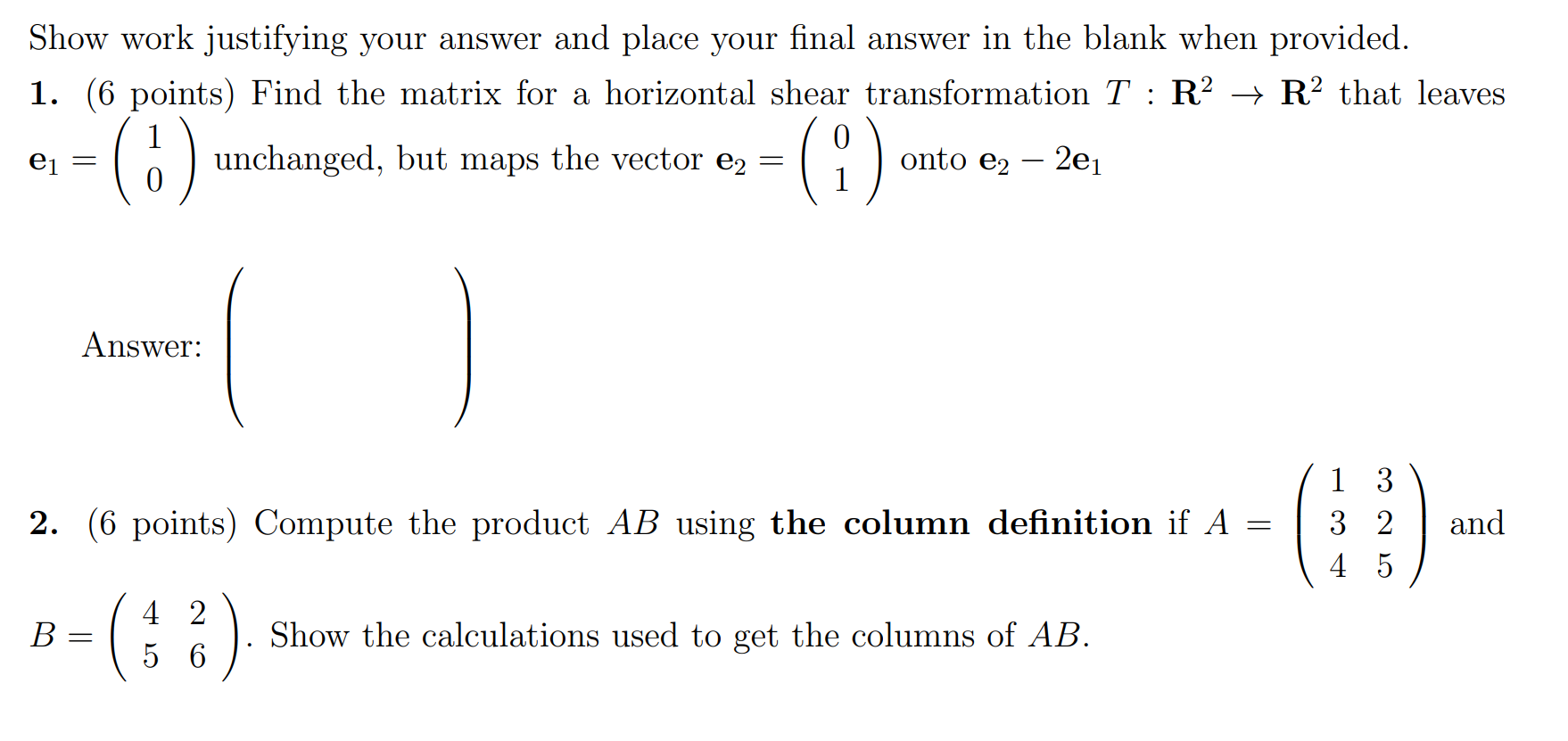 Solved Show work justifying your answer and place your final | Chegg.com