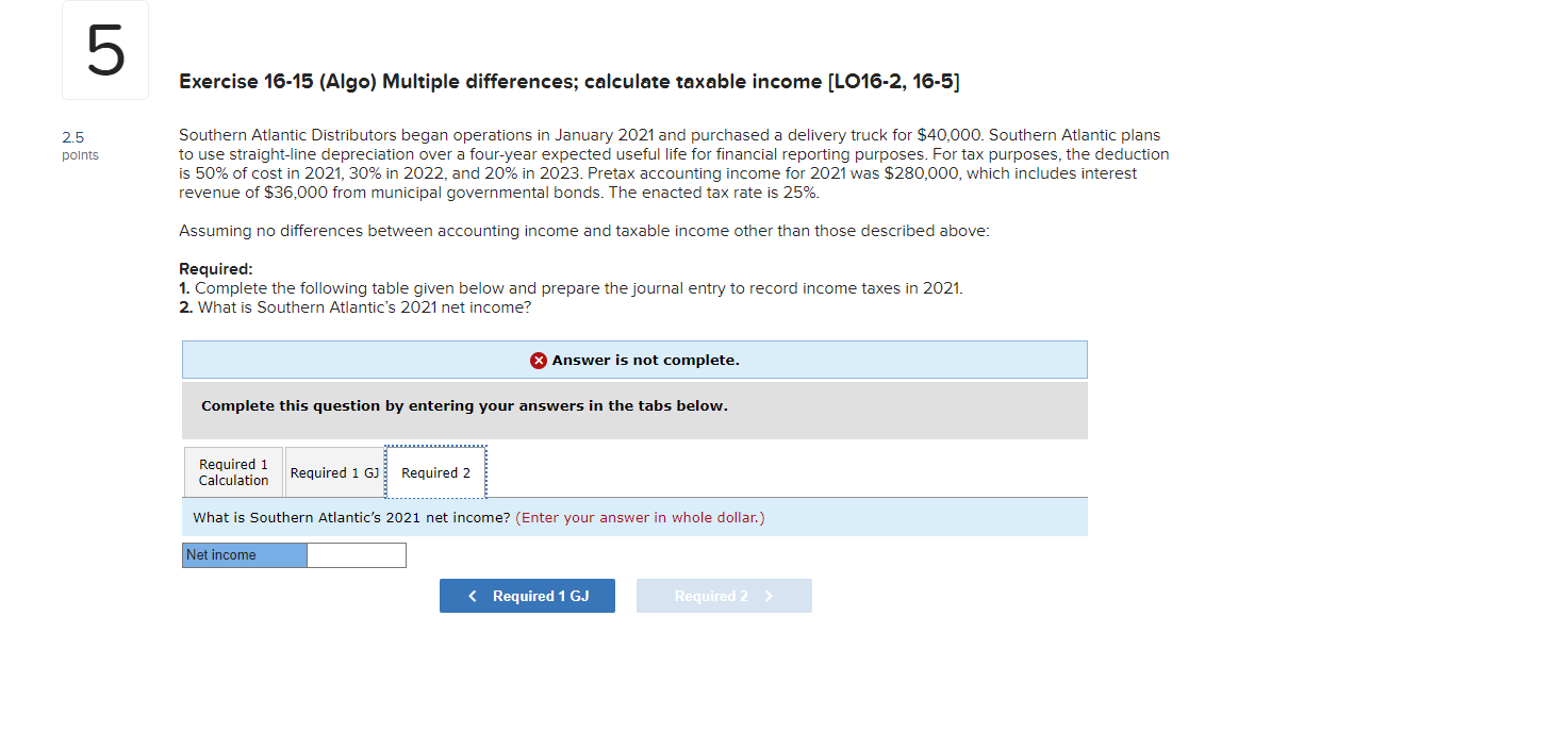 Solved 5 Exercise 16-15 (Algo) Multiple differences; | Chegg.com