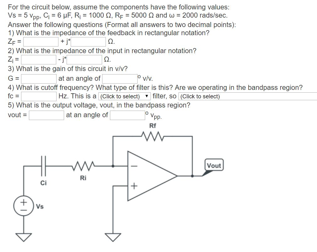 Solved For the circuit below, assume the components have the | Chegg.com