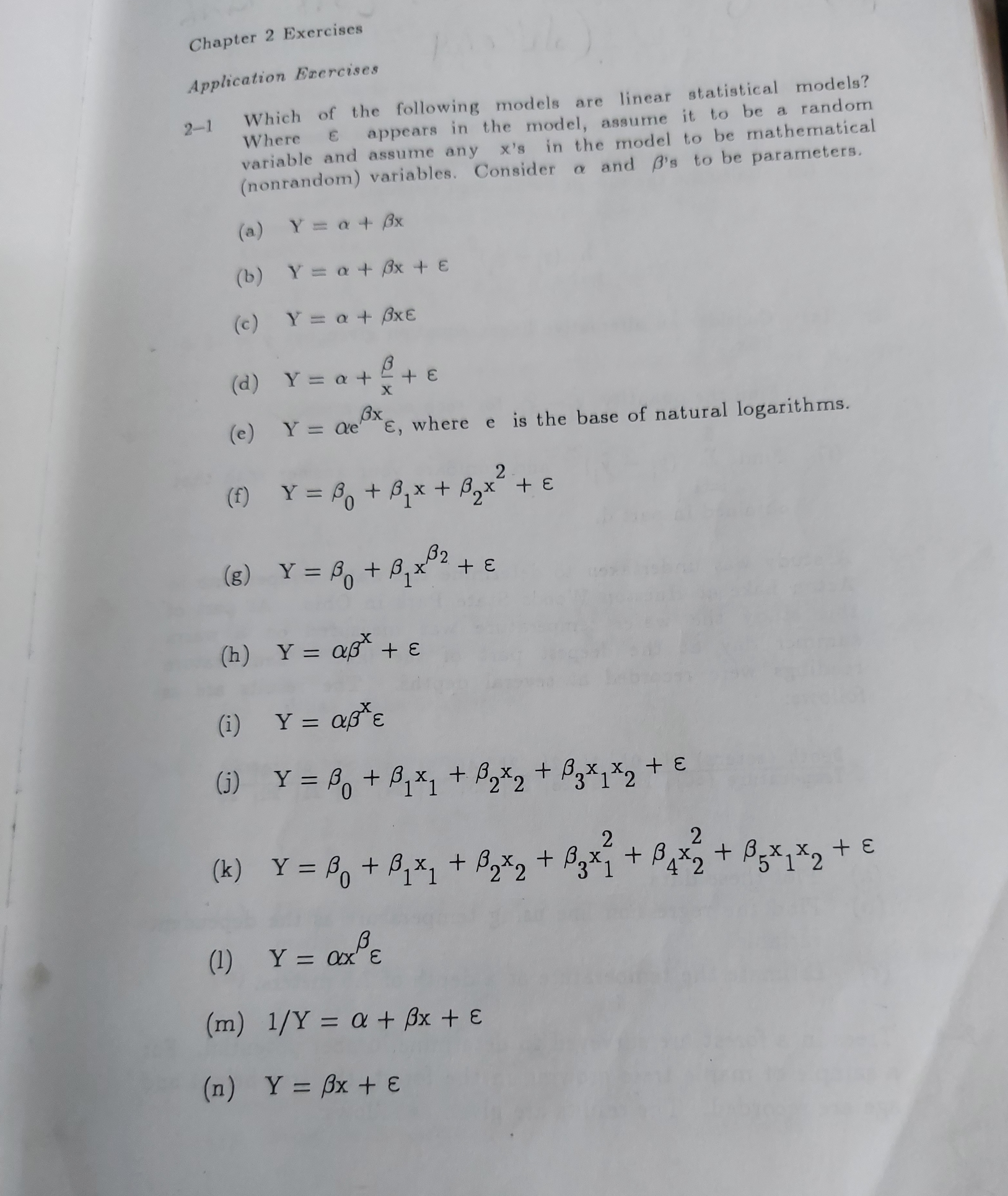 Solved Application Exercises 2-1 Which of the following | Chegg.com