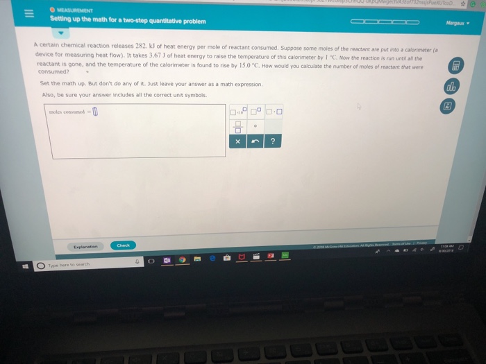Solved Setting up the math for a two-step quantitative | Chegg.com