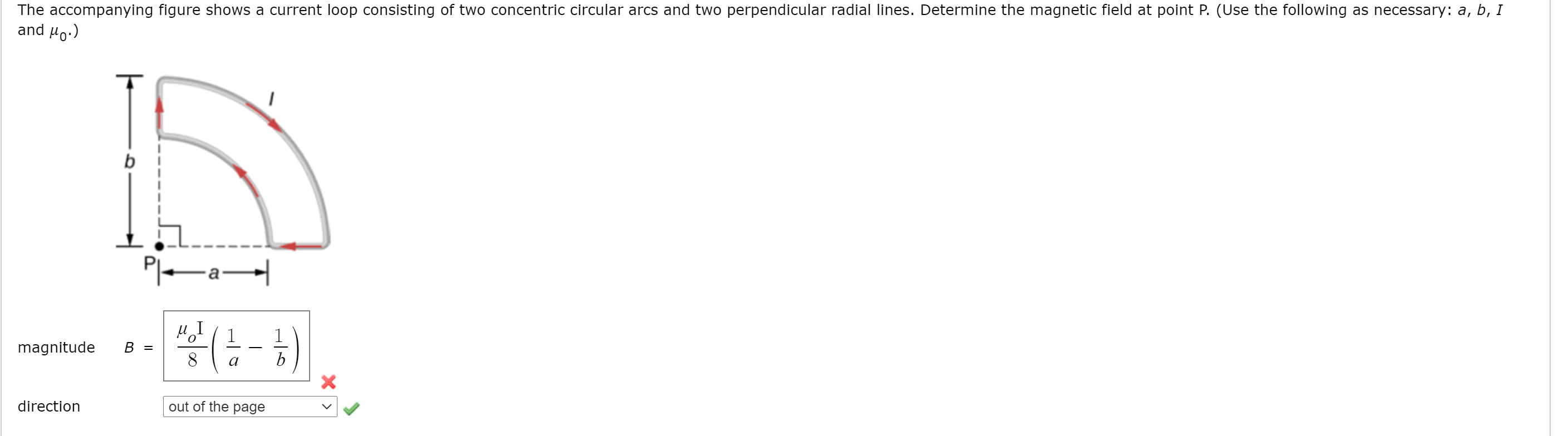 The accompanying figure shows a current loop | Chegg.com