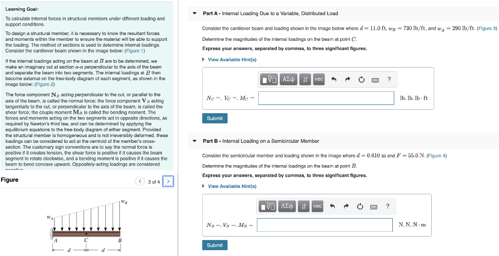 Solved Learning Goal: Part A - Internal Loading Due to a | Chegg.com