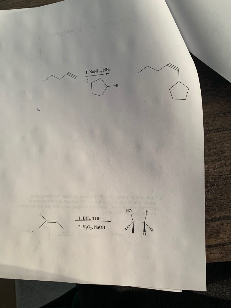 Solved 1. NaNH, NH3 h onorables 1. BH, THF 2. H2O2, NaOH | Chegg.com