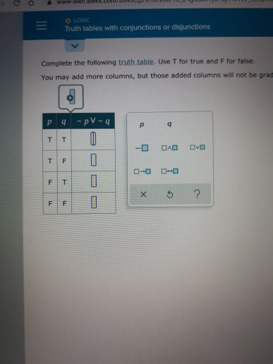 Solved co www.awna. ULYS.DUT O LOGIC = Truth tables with | Chegg.com