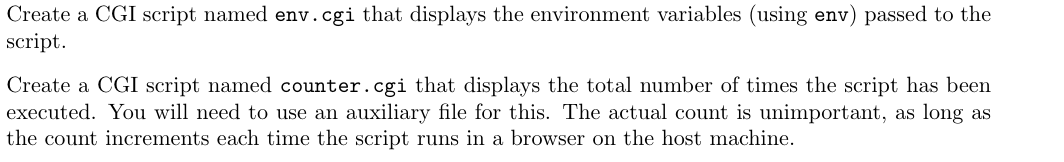 Create a CGI script named env.cgi that displays the | Chegg.com