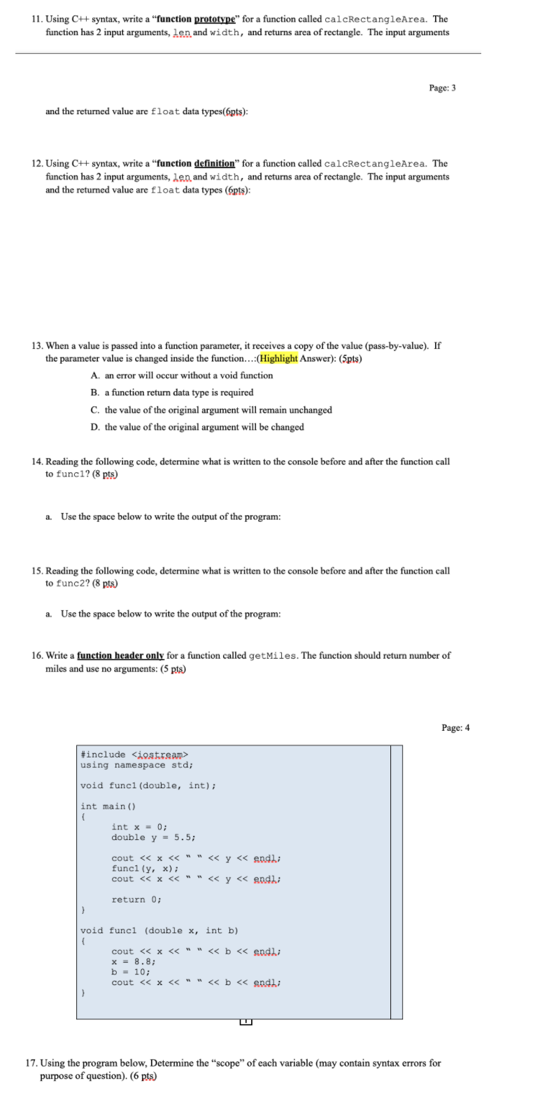 Solved 3. If datafile is an ofstream object associated with | Chegg.com