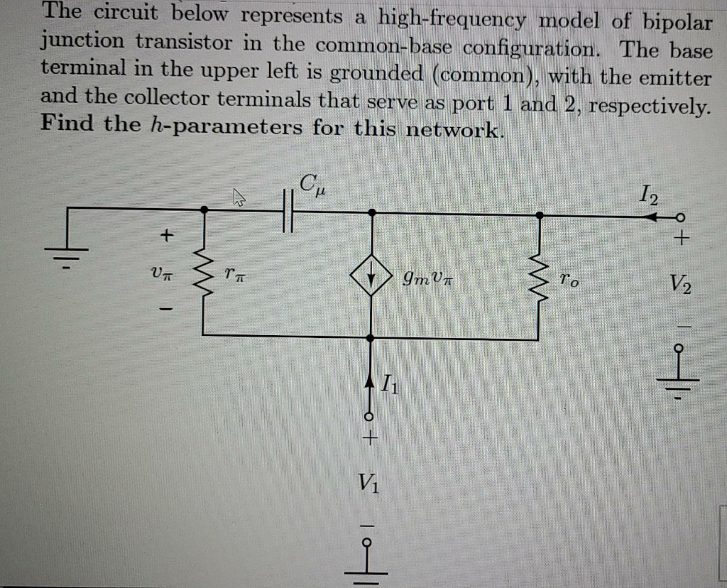 Solved The circuit below represents a high-frequency model | Chegg.com