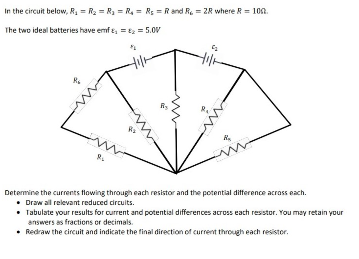 Solved In the circuit below, R1=R2=R3=R4=R5=R and R6=2R | Chegg.com