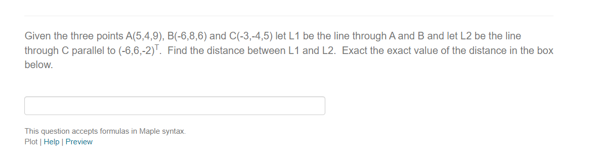 Solved Given the three points A(5,4,9),B(−6,8,6) and | Chegg.com