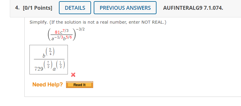 Solved Simplify. (If the solution is not a real number, | Chegg.com