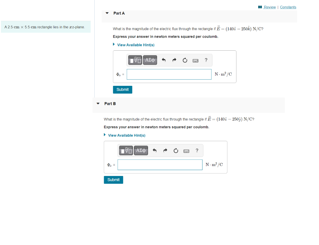 Solved A 2.5 cm×5.5 cm rectangle lies in the xz-plane. What | Chegg.com