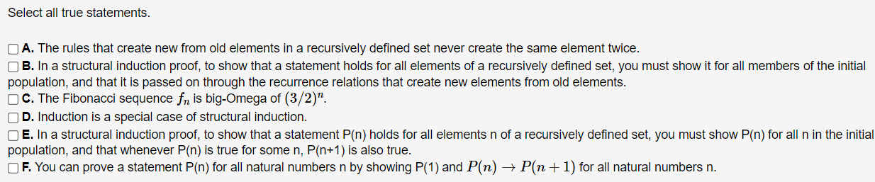 Solved Select all true statements. A. The rules that create | Chegg.com