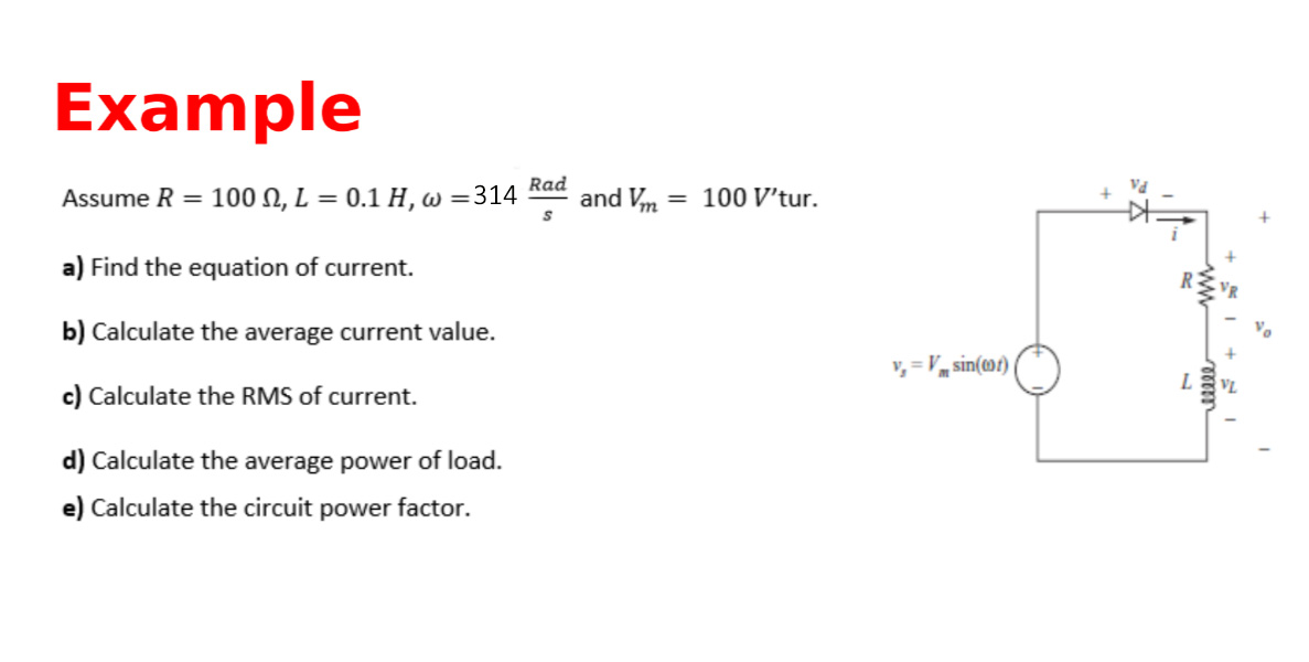Solved Assume R=100Ω,L=0.1H,ω=314sRad and Vm=100 V′ tur. a) | Chegg.com